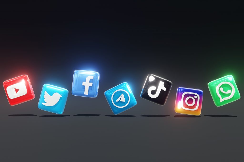 3d-glossy-social-media-logos-with-dark-background-side-side-position ...