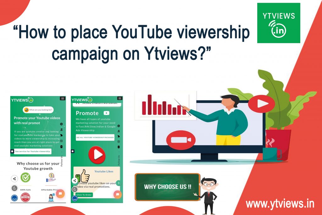 How to place YouTube viewership campaign on Ytviews? | YTVIEWS.IN